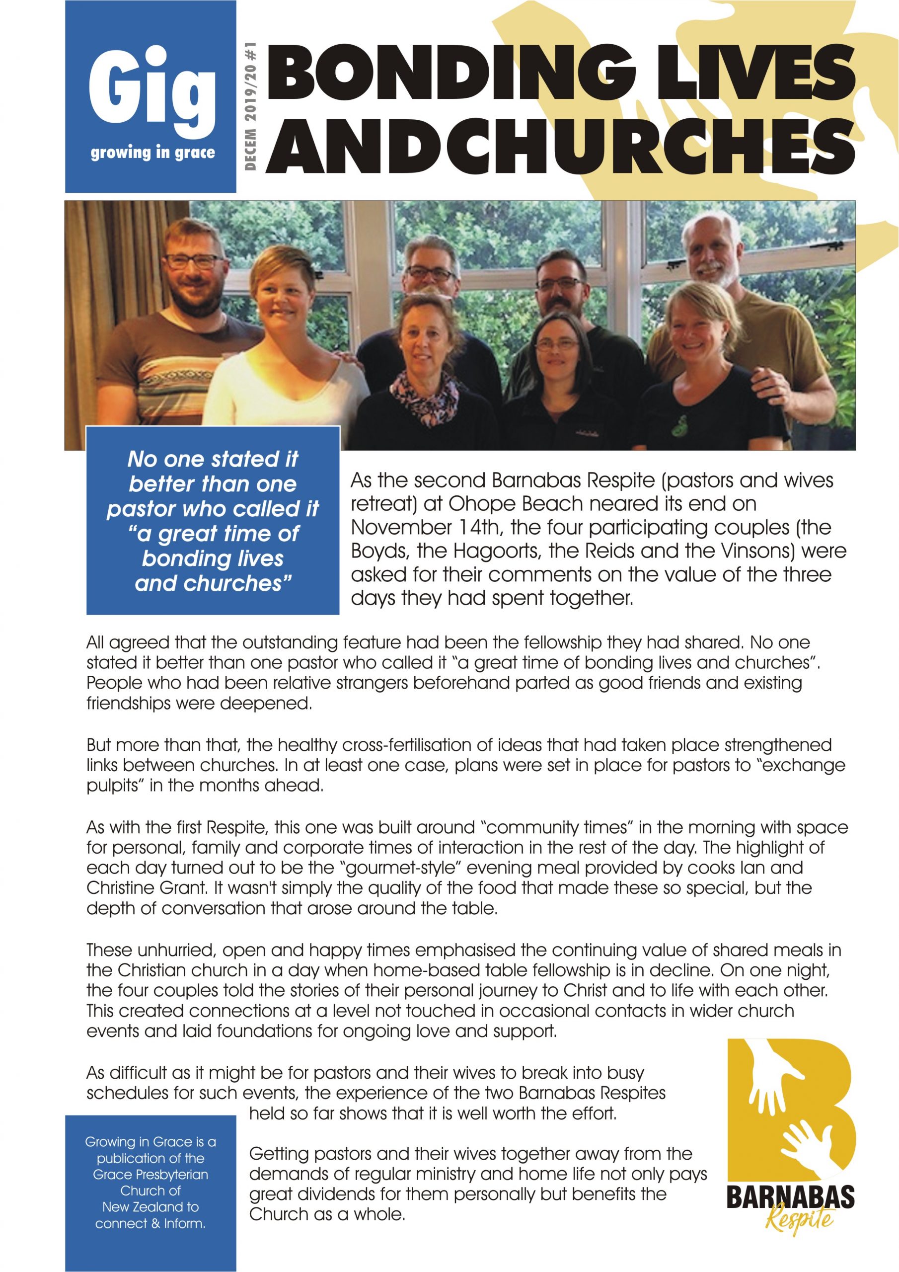 Bonding Lives and Churches – Grace Invercargill